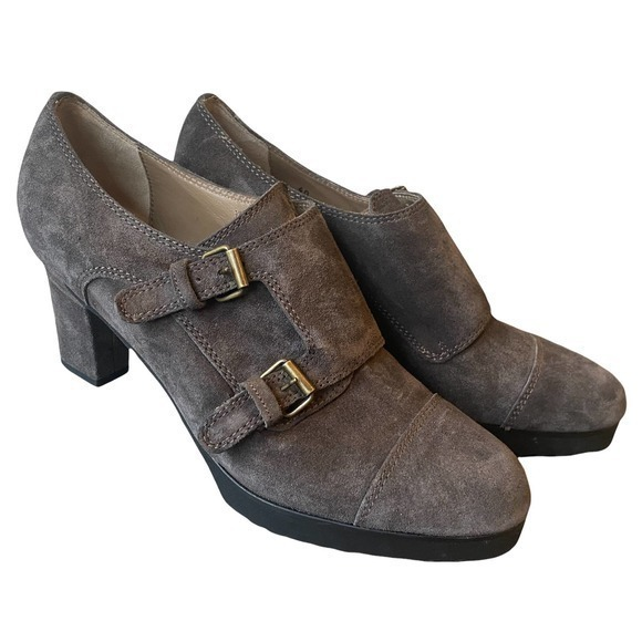 Anyi Lu | Shoes | Anyi Lu Nancy Made In Italy Brown Suede Leather Double Monk Strap Bootie Sz 4 ...
